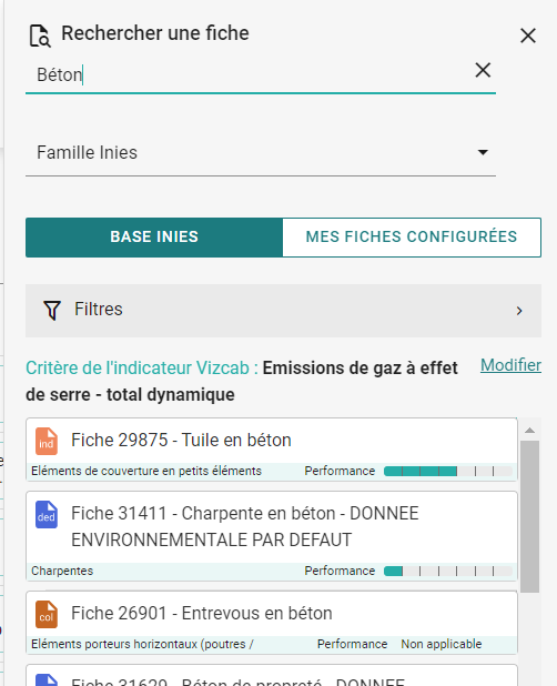 RE2020 - Comment rechercher des fiches de la base INIES depuis Vizcab ...